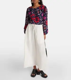 Velvet By Graham & Spencer Fraser Printed Cotton And Silk Blouse - Multicoloured