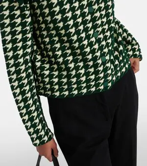 Burberry Houndstooth Cotton-blend Cardigan