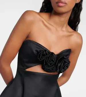Magda Butrym Strapless Applique Bustier Mini Dress - Black