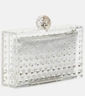 AQUAZZURA Tequila Crystal-embellished Clutch - Silver