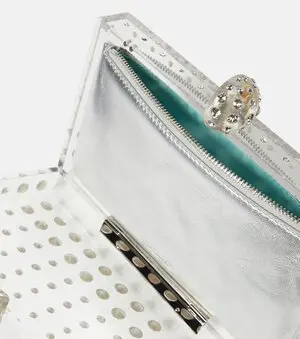 AQUAZZURA Tequila Crystal-embellished Clutch - Silver