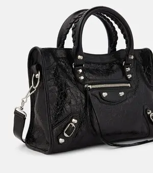 Balenciaga Le City Small Leather Shoulder Bag - Black