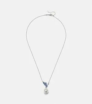 BUCHERER FINE JEWELLERY Romance 18kt White Gold Necklace With Sapphires, Diamonds, And Pearl - Silver