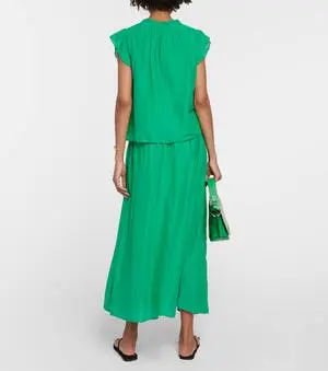 Velvet By Graham & Spencer Melanie Cotton And Silk Voile Top