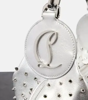 CHRISTIAN LOUBOUTIN Le 54 Spiked Metallic Leather Shoulder Bag
