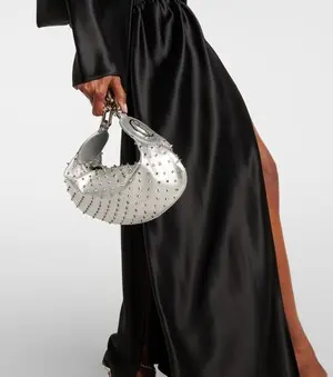 CHRISTIAN LOUBOUTIN Le 54 Spiked Metallic Leather Shoulder Bag