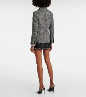 Dolce & Gabbana Lace-trimmed Tweed Miniskirt
