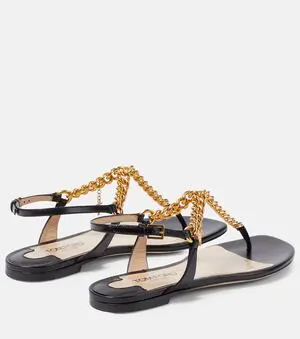 TOM FORD Zenith Embellished Leather Thong Sandals