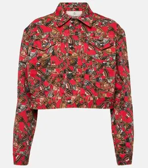 VIVIENNE WESTWOOD Printed Cropped Denim Jacket - Multicoloured