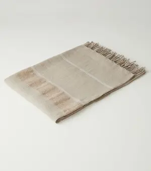 Brunello Cucinelli Fringed Linen-blend Lame Throw