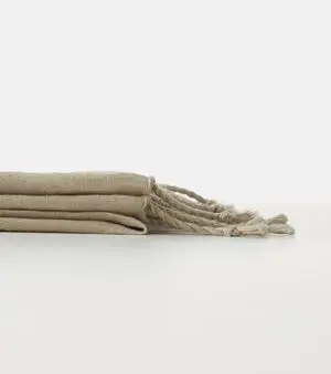 Brunello Cucinelli Fringed Linen-blend Lame Throw