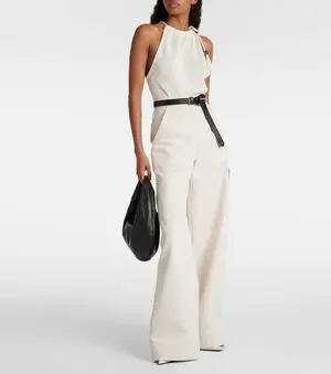 Max Mara Halterneck Linen Top And Hat Set
