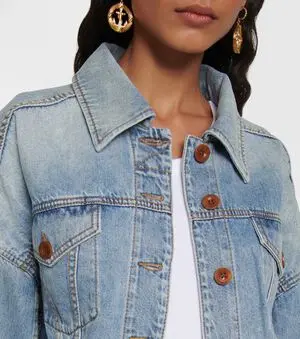 Zimmermann Raie Cropped Denim Jacket
