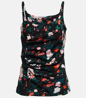 Rabanne Ruched Floral Viscose Top