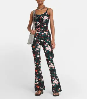 Rabanne Ruched Floral Viscose Top