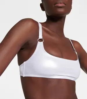 Melissa Odabash Bari Metallic Bikini Top - Silver