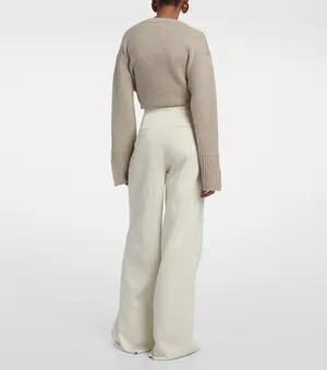 Max Mara Zinnia Jersey Wide-leg Trousers - Beige