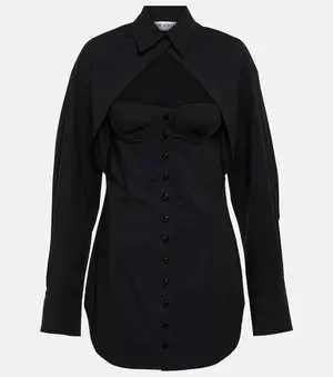 Attico Cutout Cotton-blend Mini Dress