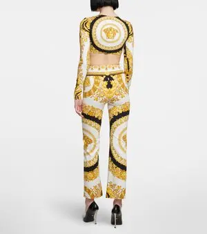Versace Barocco Print Cropped Top