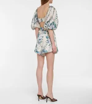 Zimmermann Cassia Floral Linen Crop Top
