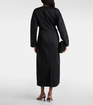 Co Gathered Cotton Midi Dress
