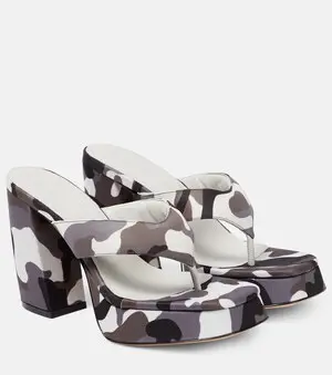 GIA BORGHINI Camouflage Platform Thong Sandals - Multicoloured
