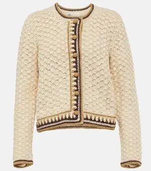 Tory Burch Cotton-blend Cardigan - White