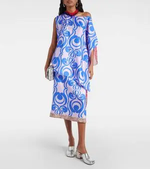 Dries Van Noten Embellished Printed Silk-blend Blouse