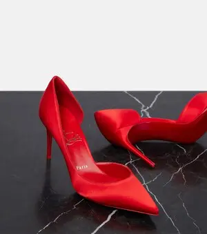 CHRISTIAN LOUBOUTIN Iriza Silk-satin Pointed Toe Pumps - Yellow