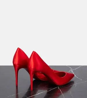 CHRISTIAN LOUBOUTIN Iriza Silk-satin Pointed Toe Pumps - Yellow