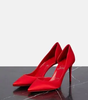 CHRISTIAN LOUBOUTIN Iriza Silk-satin Pointed Toe Pumps - Yellow