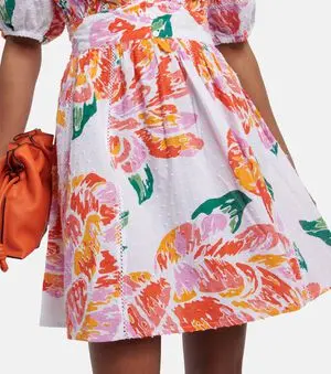 Poupette St Barth Reina Printed Cotton Mini Dress