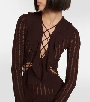 DION LEE Ruffled Pointelle Minidress