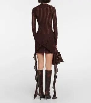 DION LEE Ruffled Pointelle Minidress