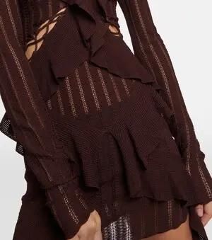 DION LEE Ruffled Pointelle Minidress