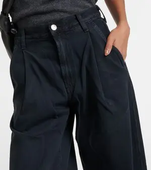 AGOLDE Ellis Low-rise Wide-leg Jeans - Black