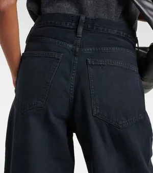 AGOLDE Ellis Low-rise Wide-leg Jeans - Black