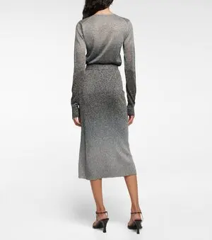 JOSEPH Metallic Midi Skirt - Grey