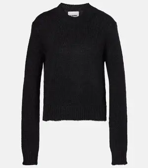 JIL SANDER Ribbed Alpaca Wool Blend Crew Neck Sweater