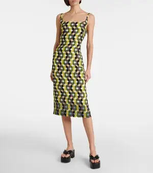 Dries Van Noten Printed Crepe Midi Dress