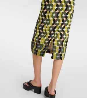 Dries Van Noten Printed Crepe Midi Dress