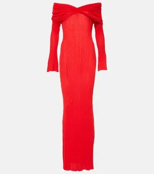AYA MUSE Off-shoulder Maxi Dress - Red