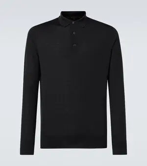 Loro Piana Ml Long-sleeved Wool Polo Shirt - Brown
