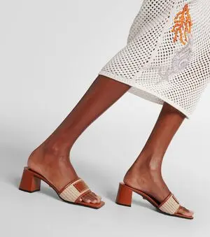 Versace Theia Barocco Raffia Mules