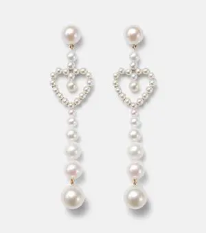 Sophie Bille Brahe 14kt Yellow Gold Freshwater Pearl Drop Earrings - Multicoloured