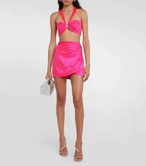 THE SEI Silk Satin Halterneck Top