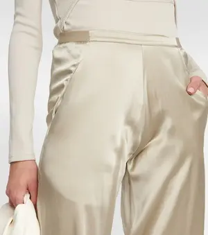 Christopher Esber Silk Satin Straight Leg Trousers