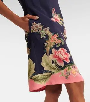 Etro Floral Print Silk Lined Viscose Blend Dress