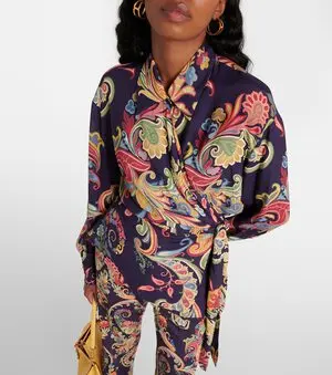 Etro Printed Wrap Top