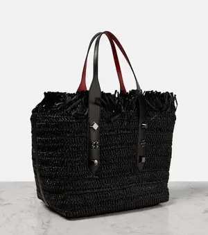 CHRISTIAN LOUBOUTIN Frangibus Medium Embroidered Raffia Tote Bag